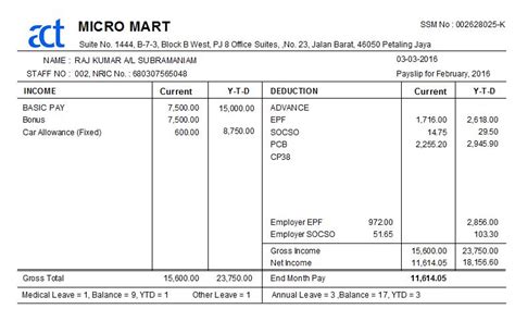Salary Slip Sample Malaysia Salary Slip Format In Excel With Formula