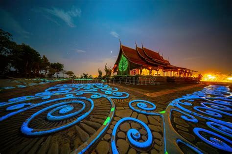Sirindhorn Wararam Phu Prao Is Public Temple Wat Phu Prao At Night