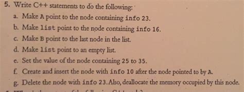 Solved Write C Statements To Do The Following Make A