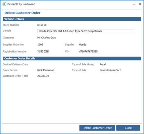 📝 Creating Amending And Deleting Customer Orders Pinewood Technologies Plc