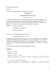 ECON 425 Fall 2022 PS 1 Answer Key Pdf ECON 425 Econometrics Fall 2022 TYPE Your Answers And