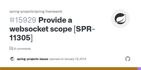 Provide A Websocket Scope Spr 11305 · Issue 15929 · Spring Projectsspring Framework · Github