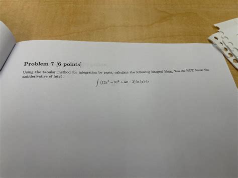 Solved Problem 7 6 Points Using The Tabular Method For Chegg Com