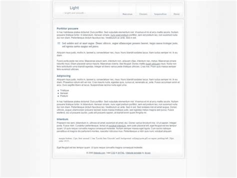 Free HTML CSS Template Light Free HTML Templates Free CSS Templates And More