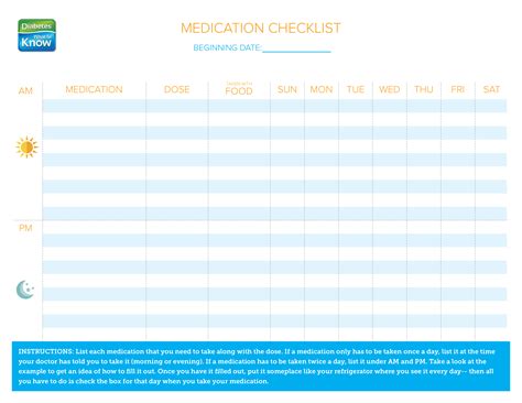 免费 Printable Medication Checklist Sample 样本文件在