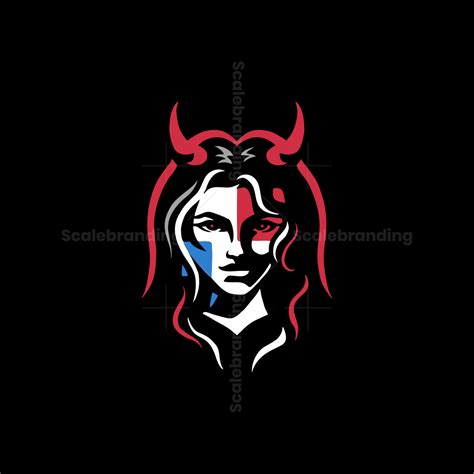 Devil Girl Stylish Demon Girl Logo Scalebranding