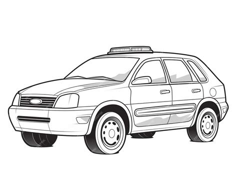 어린이를 위한 경찰차 색칠하기 프리미엄 사진