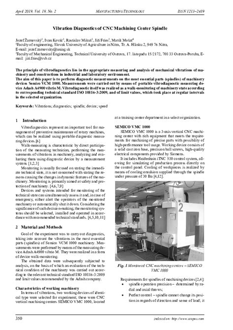 Pdf Vibration Diagnostics Of Cnc Machining Center Spindle