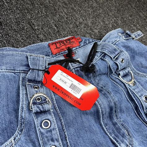 Tripp Nyc X Strap Light Denim Pants Brand New Depop