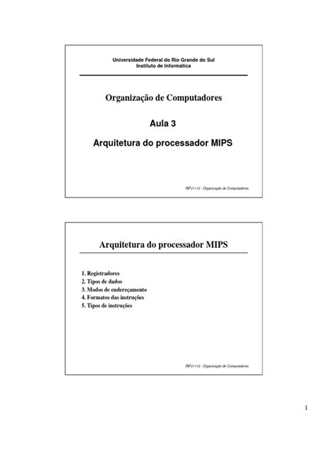 3 Arquitetura Do Processador Mips Pdf Microprocessador Mordeu