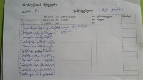 მშობელთან შეხვედრები