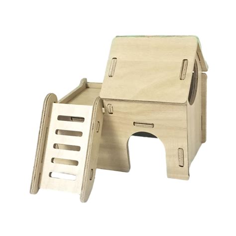 Wooden Hamster House Exploration Toy Cage Decor Hamster Hideout Wooden