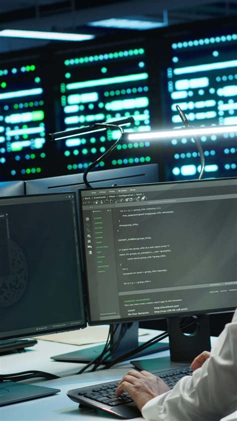 Vertical Compañeros De Trabajo En Alto Tecnología Datos Centrar Supervisión Seguridad Amenazas