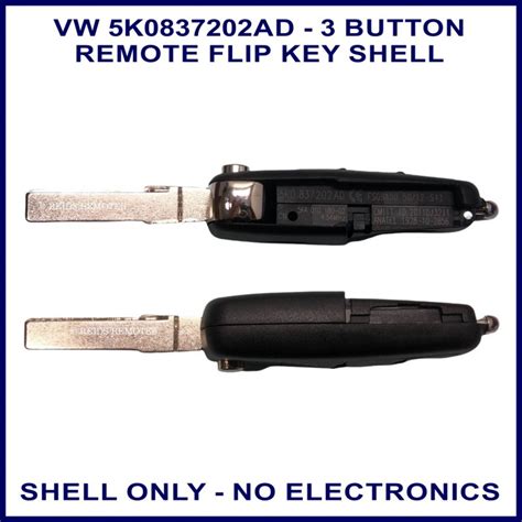 Vw 5k0 837 202 Ad 3 Button Uds Style Replacement Flip Key Shell Only
