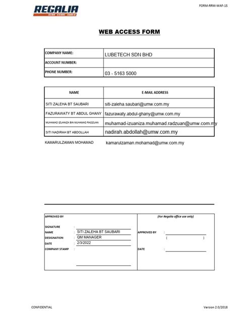 30 Web Access Form V20 Pdf