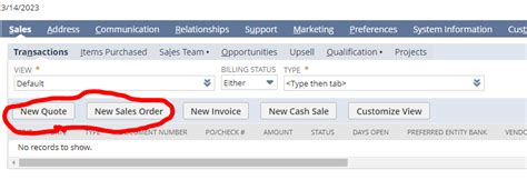 Create Quote And New Sales Order Buttons Not Showing On Customer Form