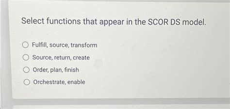 Solved Select Functions That Appear In The Scor Ds