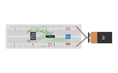 circuit design binary to 7 segment converter tinkercad