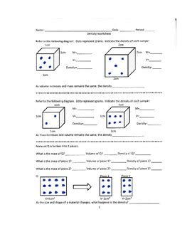 How Does Density Change Worksheet W KEY By Ms D Wants To Save The World