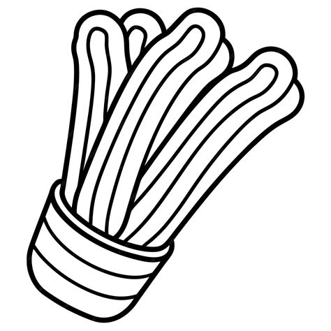 Premium Vector Churros Outline Coloring Book Page Line Art