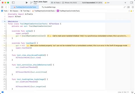 xctest meets mainactor how to fix strict concurrency warnings