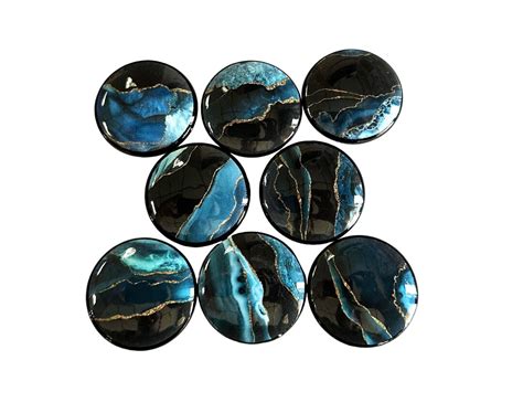 Cabinet And Drawer Knobs Set Of 8 Teal And Black Agate Cabinet Knobs Drawer Knobs And Pulls