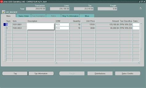 Oracle Technofunc Custom SLA For Revenue Invoice Credit Memo Debit Memo