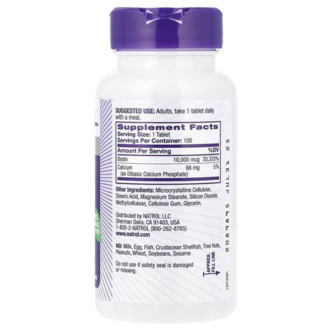 Biotina 10 000 Mcg