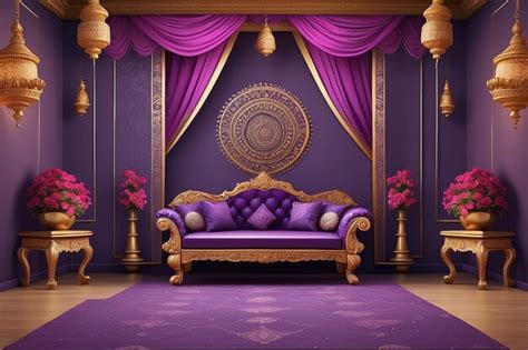 Generate Empty Background Indian Wedding Room Theme Premium Ai