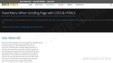 fixed menu when scrolling fixed navigation menu bar