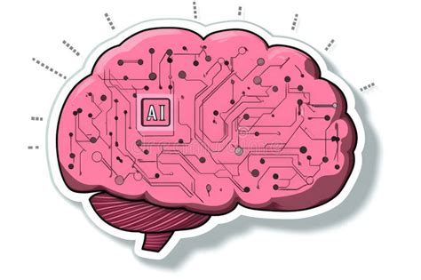 Pink Digital Brain Embedded Ai Microchip Glowing Neural Patterns Symbolizing Advanced Technology