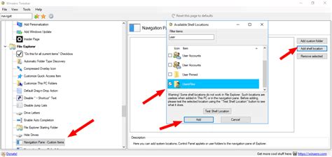 Add User Profile Folder To Navigation Pane In Windows