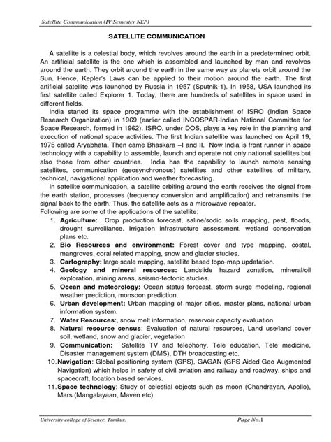 4 1 Satellite Communication Nep Pdf Satellite Communications Satellite