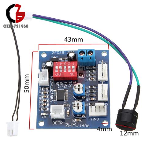 DC V Dual Ways PWM PC CPU Fan Digital Temperature Control Speed Controller EBay
