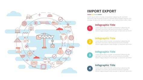 Premium Vector Import And Export Concept For Infographic Template Banner With Four Point List