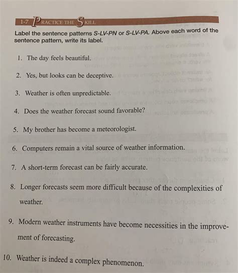 [solved] Label The Sentence S Lv Pn Or S Lv Pa Above Each Word Of The