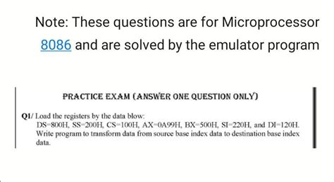 Solved Note These Questions Are For Microprocessor 8086 And
