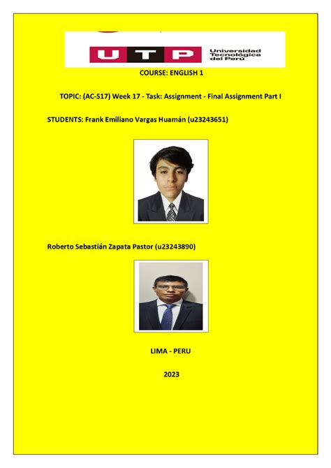 Acs17 Week 17 Task Assignment Final Assignment Part I Course English 1 Topic Ac S17 Week