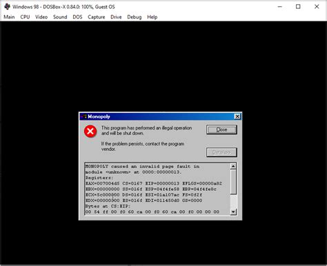 Monopoly Star Wars Crashes In DOSBox X But Works On Equivalent Hardware Issue