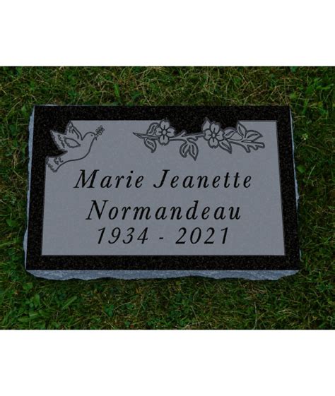 Black Unpolished Flat Marker 104 · Pf104bu · Memorial Headstone