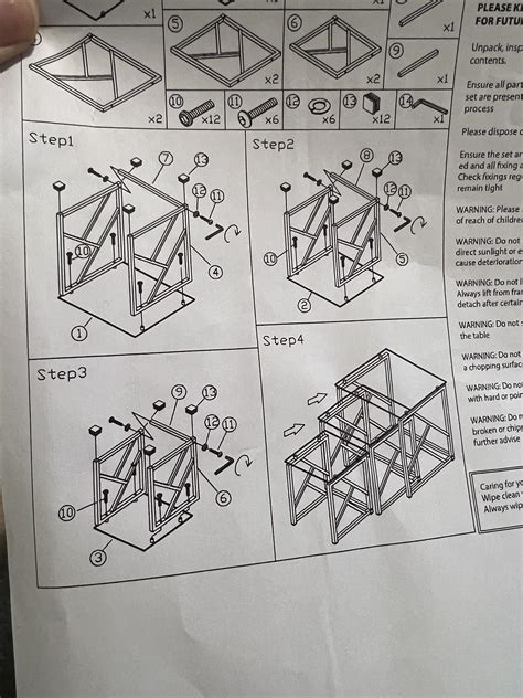 Every Step Of These Instructions For Assembling A Set Of Nested Tables