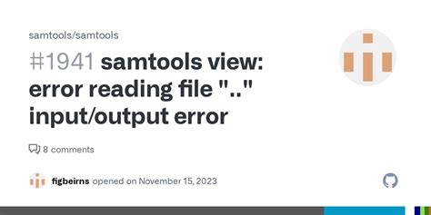 Samtools View Error Reading File Inputoutput Error · Issue 1941