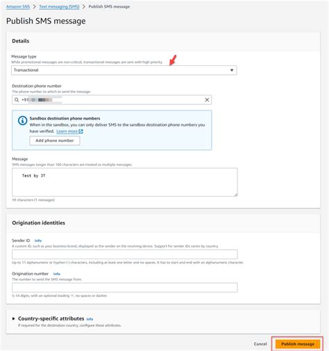 How To Send Sms Using Amazon Simple Notification Servicessns Jayant