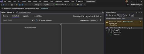 Solution Explorer Info Bar That Warns Of Vulnerabilities Persists After