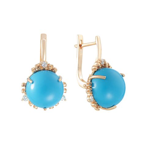 Серебряные серьги с бирюзой Теле Интернет Бутик ювелирных изделий Torre Ricca