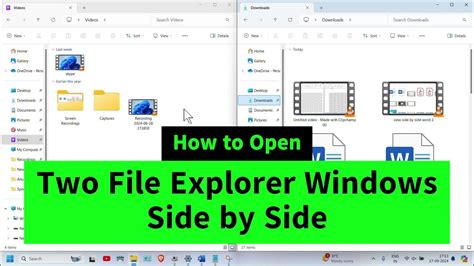 Open Two File Explorer Windows Side by Side | Place Two Folders Side by Side | Windows Explorer ...