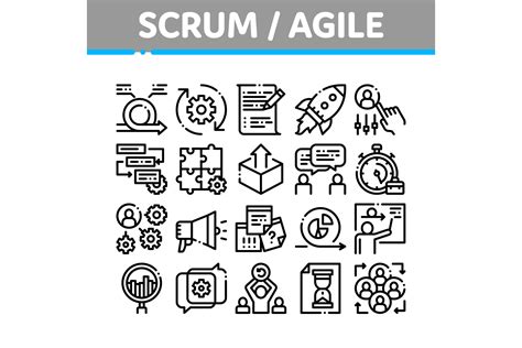Scrum Agile Collection Elements Vector Icons Set Graphic By Pikepicture