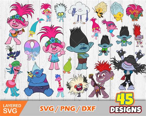 Trolls Clipart Bundle Trolls Svg Cut Files For Cricut Etsy Australia