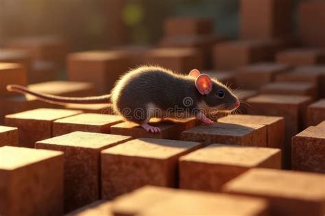 Cute Mouse Navigating Maze Stock Illustration Illustration Of Mouse 377435863