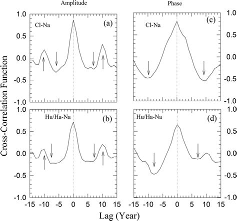 Cross Correlation Functions Between The Amplitude Left Panels And